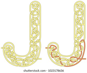Maze Shape Capital Letter J Worksheet Stock Vector (Royalty Free ...