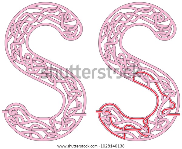 Maze Shape Capital Letter S Worksheet: vector de stock (libre de ...