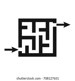 Maze Sign Vector Black Icon On Stock Vector (Royalty Free) 708127651 ...