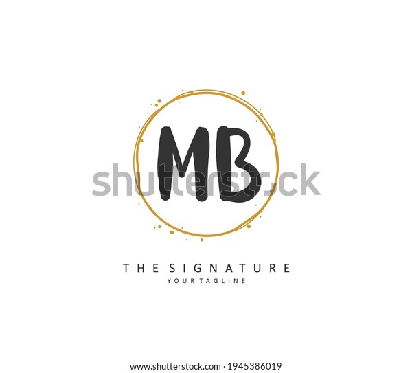 Mb Initial Letter Handwriting Signature Logo Stock Vector (Royalty Free ...