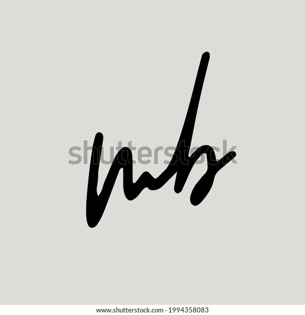 Mb Monogram Logocalligraphic Signature Iconlowercase Letter Stock ...