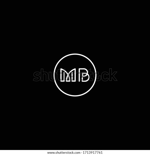 Mb Unique Letter Logo Design White Stock Vector (Royalty Free ...