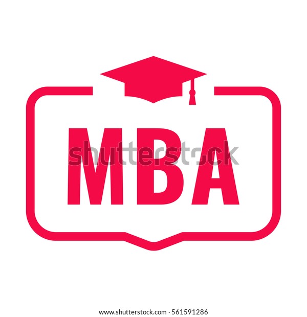 Mba Badge Graduation Hat Icon Flat Stock Vector (Royalty Free) 561591286