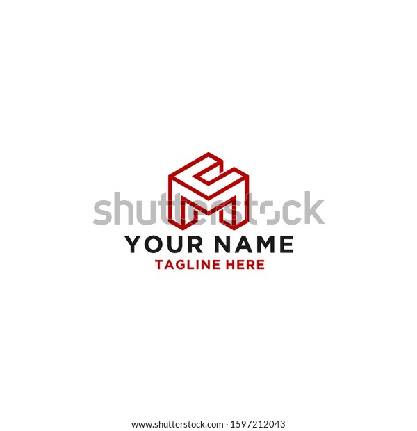 Mc 3d Perspective Style Letter Initial Stock Vector (Royalty Free ...