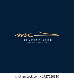 Mc Initial Letter Logo Handwritten Signature Stock Vector (Royalty Free ...