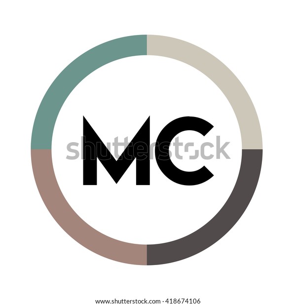 Mc Letters Four Colors Abstract Background Stock Vector (Royalty Free ...