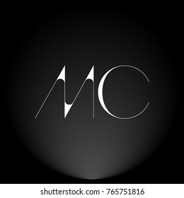 Mc White Thin Minimalist Logo Design Stock Vector (Royalty Free ...