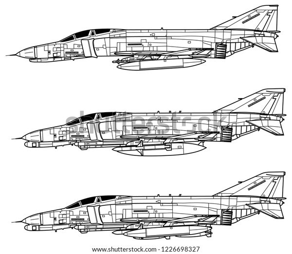 Mcdonnell Douglas F4 Phantom Ii Outline: เวกเตอร์สต็อก (ปลอดค่า ...