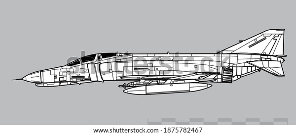 Mcdonnell Douglas F4e Phantom Ii Vector 库存矢量图（免版税）1875782467 | Shutterstock