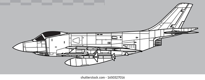 Mcdonnell F3h Demon Vector Drawing Modern: vetor stock (livre de ...