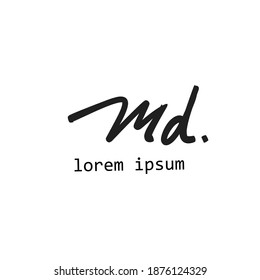 Md Initial Handwriting Handwritten Logo Identity Stock Vector (Royalty ...