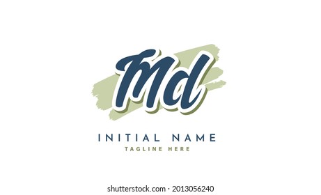 Md Initials Handwriting Logo Vector Stock Vector (Royalty Free ...