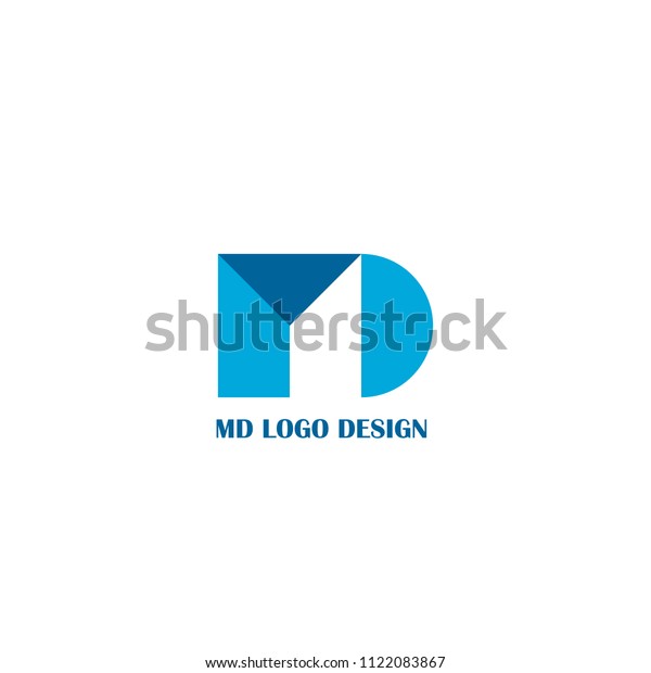 Md Letter Logo Design Stock Vector (Royalty Free) 1122083867 | Shutterstock