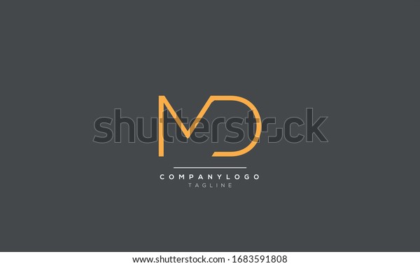 Md Letter Logo Design Template Vector Stock Vector (Royalty Free ...