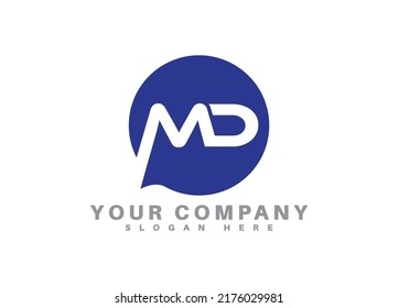 Md Lettering Illustrator Logo Design Stock Vector (Royalty Free ...