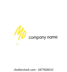 Md White Background Handwritten Logo Stock Vector (Royalty Free ...