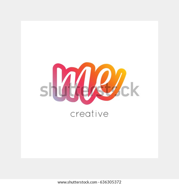ME logo, vector. Useful as branding, app icon, alphabet combination ...