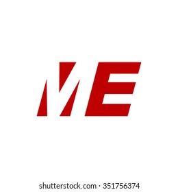 Me Negative Space Letter Logo Red Stock Vector (Royalty Free) 351756374 ...