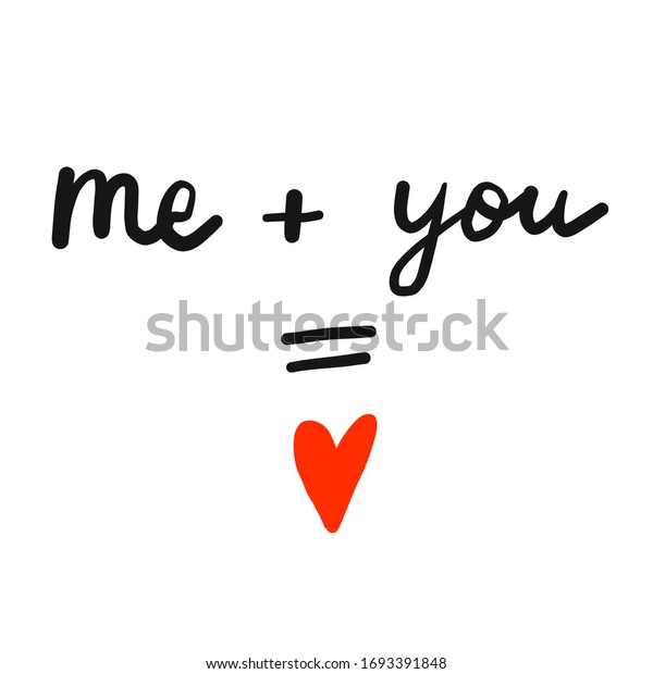 Me Plus You Equals Love Abstract Stock Vector (Royalty Free) 1693391848 ...