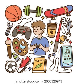 Me Time Doodle Illustration Isolated Background Stock Vector (Royalty ...