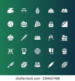 Meal Icon Set Collection 25 Filled Stock Vector (Royalty Free ...