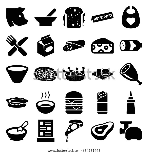 Meal Icons Set Set 25 Meal Stock Vector (Royalty Free) 654981445 ...