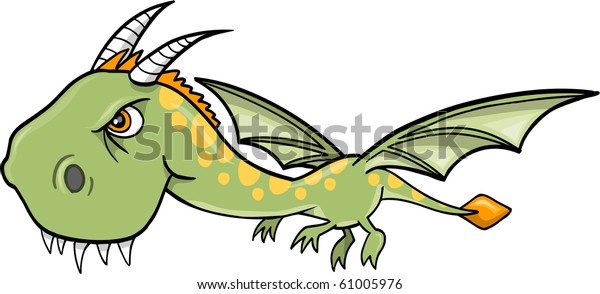 Mean Green Dragon Vector Illustration Stock Vector (Royalty Free ...
