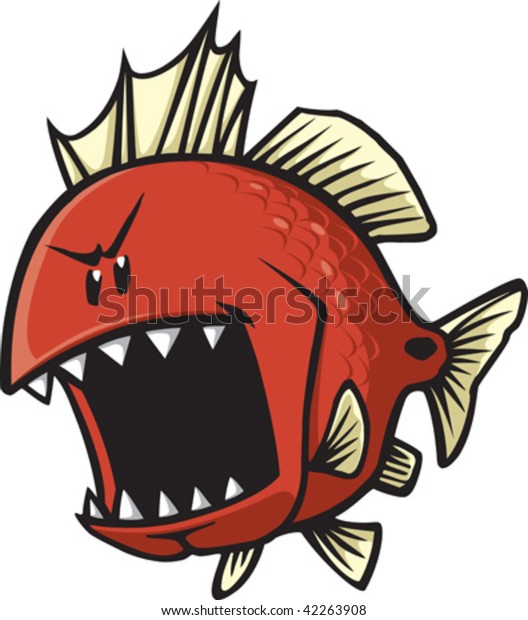 Mean Looking Cartoon Red Fish Vector Stock Vector (Royalty Free) 42263908