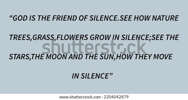 Meaningful Silence Quote Vector Format Gray Stock Vector (Royalty Free ...