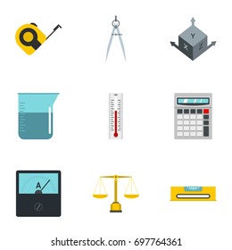 Measure Instrumentation Icon Set Flat Style Stock Vector (Royalty Free ...