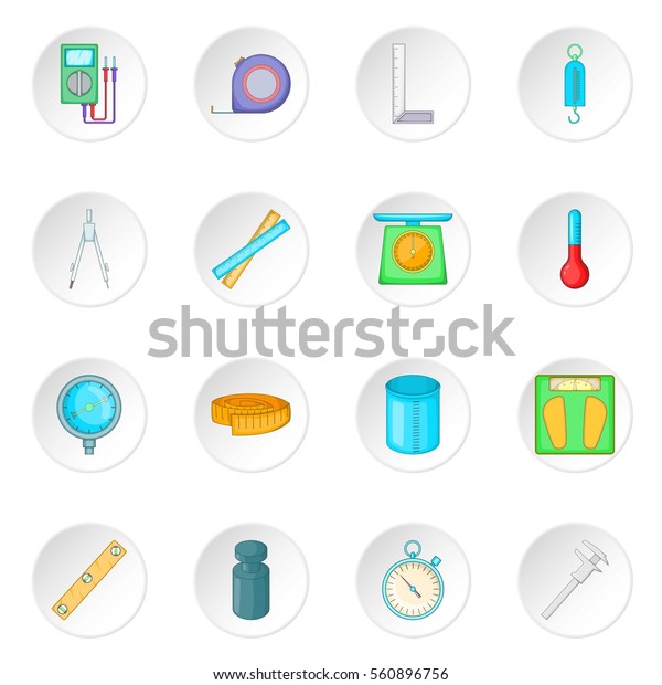 Measure Tools Icons Set Cartoon Illustration: vector de stock (libre de ...