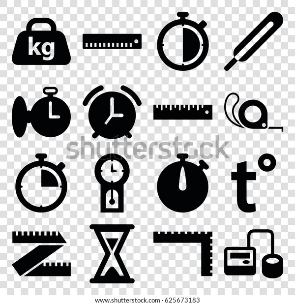 Measurement Icons Set Set 16 Measurement Stock Vector (Royalty Free ...