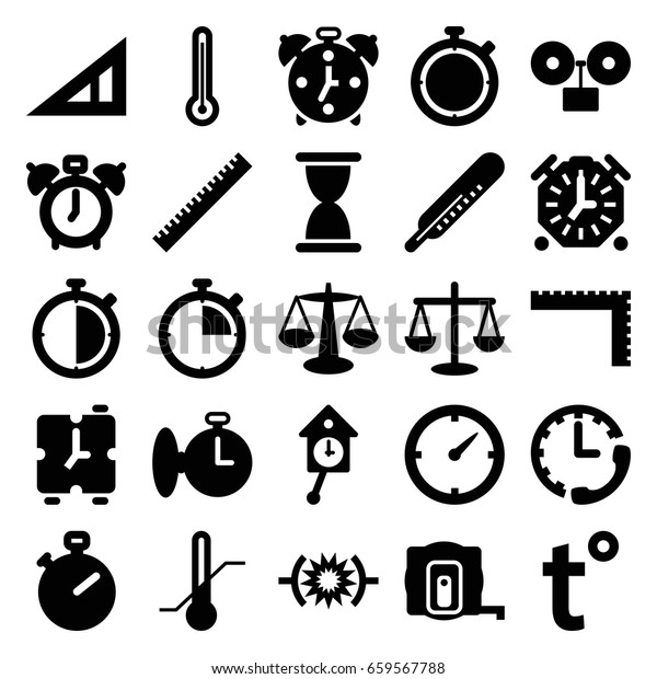 Measurement Icons Set Set 25 Measurement Stock Vector (Royalty Free ...