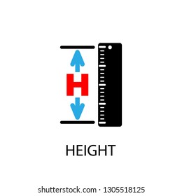 Measurement Ruler Icon Height Concept Symbol Stock Vector (Royalty Free ...