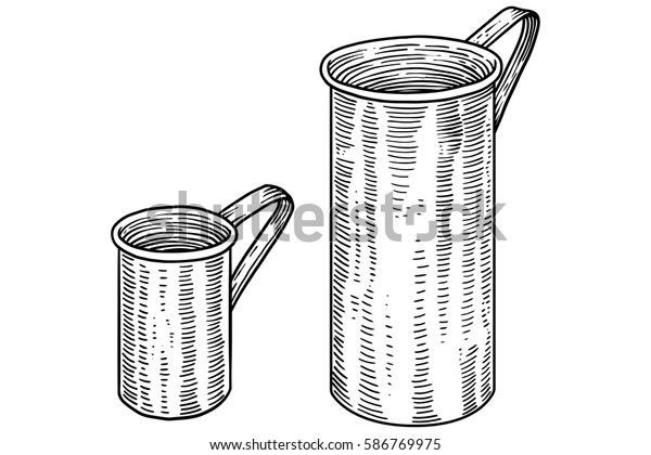 Measuring Cup Illustration Drawing Engraving Line 库存矢量图（免版税）586769975 ...
