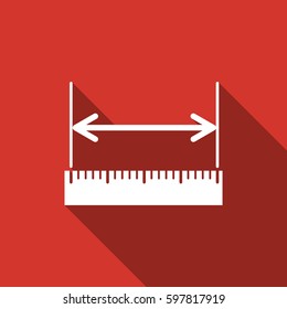 Measuring Height Length Icon Ruler Straightedge Stock Vector (Royalty ...