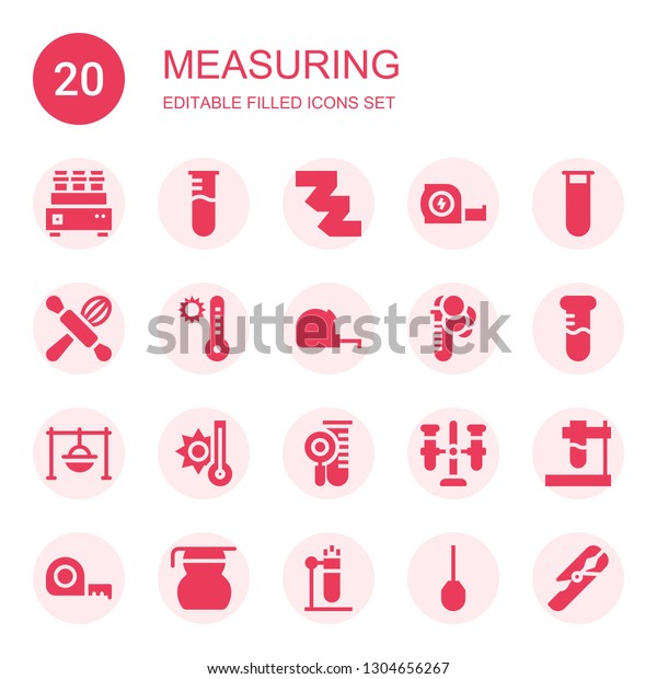 Measuring Icon Set Collection 20 Filled Stock Vector (Royalty Free ...