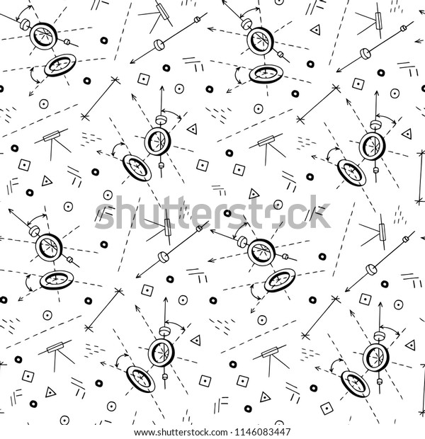 Measuring Instruments Devices Equipment Geodetic Works Stock Vector ...