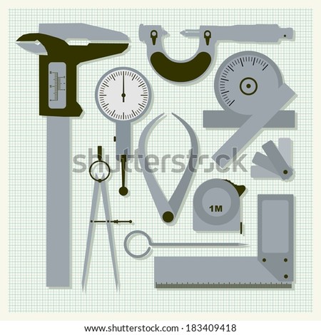 Measuring Instruments On Graph Paper Conceptual Stock Vector (Royalty ...