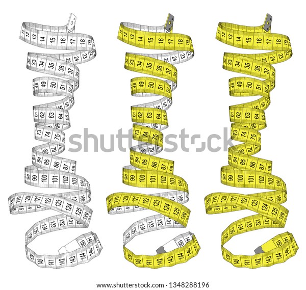 Measuring Tape White Yellow Colors Theme Stock Vector (Royalty Free ...