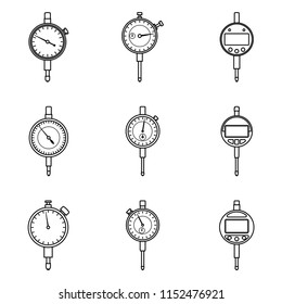 Measuring Tools Icon Set Dial Indicator Stock Vector (Royalty Free ...