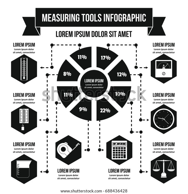 Measuring Tools Infographic Banner Concept Simple Stock Vector (Royalty ...