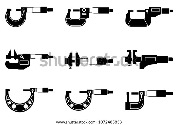 Measuring Tools Repairing Manufacturing Vector Silhouette Stock Vector ...