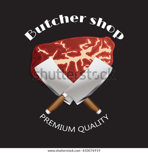 Meat Butcher Shop Background Poster Template Stock Vector (Royalty Free ...