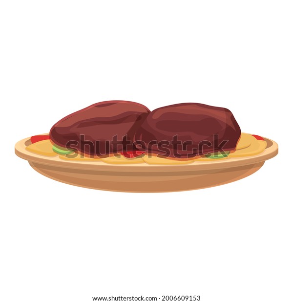 Meat Cutlet Icon Cartoon Vector Beef Stock Vector (Royalty Free ...