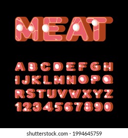 Meat Font Beef Abc Meat Letters Stock Vector (Royalty Free) 1994645759 ...
