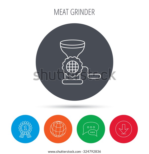 Meat Grinder Icon Manual Mincer Sign Stock Vector (Royalty Free ...