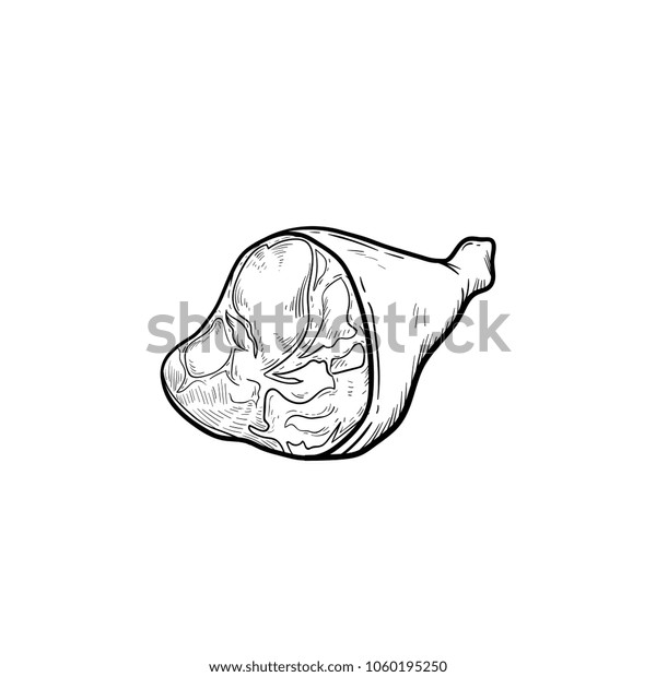 Meat Hand Drawn Outline Doodle Icon Stock Vector (Royalty Free ...