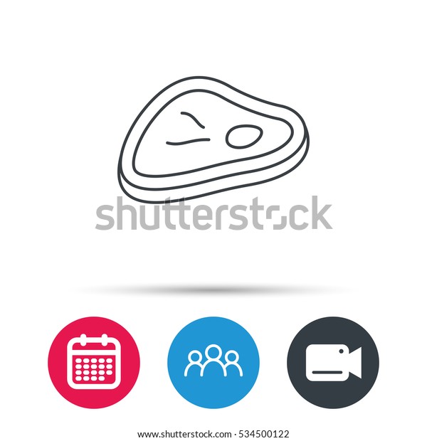 Meat Icon Beef Steak Sign Barbecue Stock Vector (Royalty Free ...