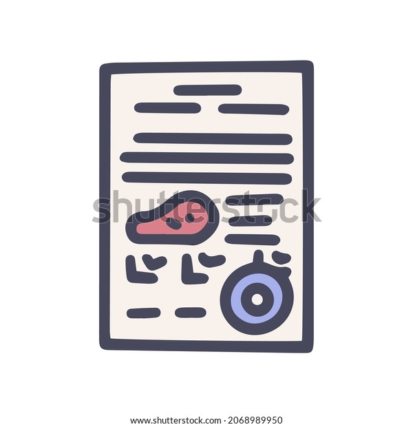Meat Inspection Certificate Color Vector Doodle Stock Vector (Royalty ...